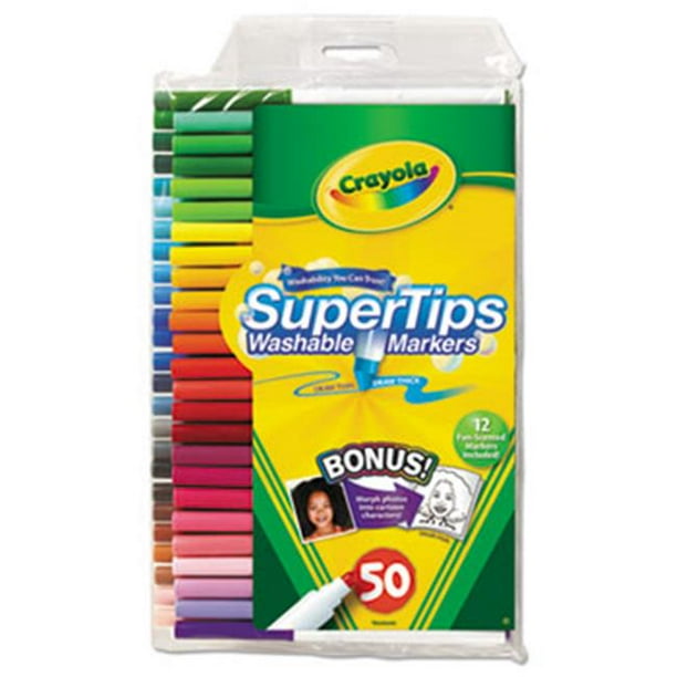 Crayola Washable Super Tips Markers 50 Count - Walmart.com - Walmart.com