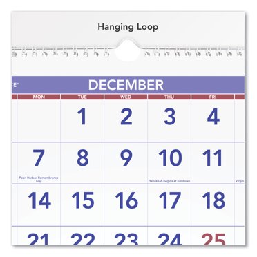 AT-A-GLANCE 3-Month Reference 14-Month Vertical Wall Calendar, 12" x 27 ...