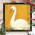 8x8 Inch Framed Wood Wall Art, Elegant White Swan Illustration Square ...