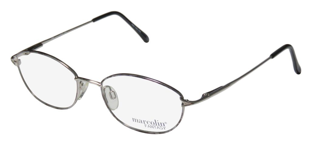 NEW MARCOLIN 7218 MENS/WOMENS DESIGNER FULL-RIM SILVER / GRAY RETRO ...
