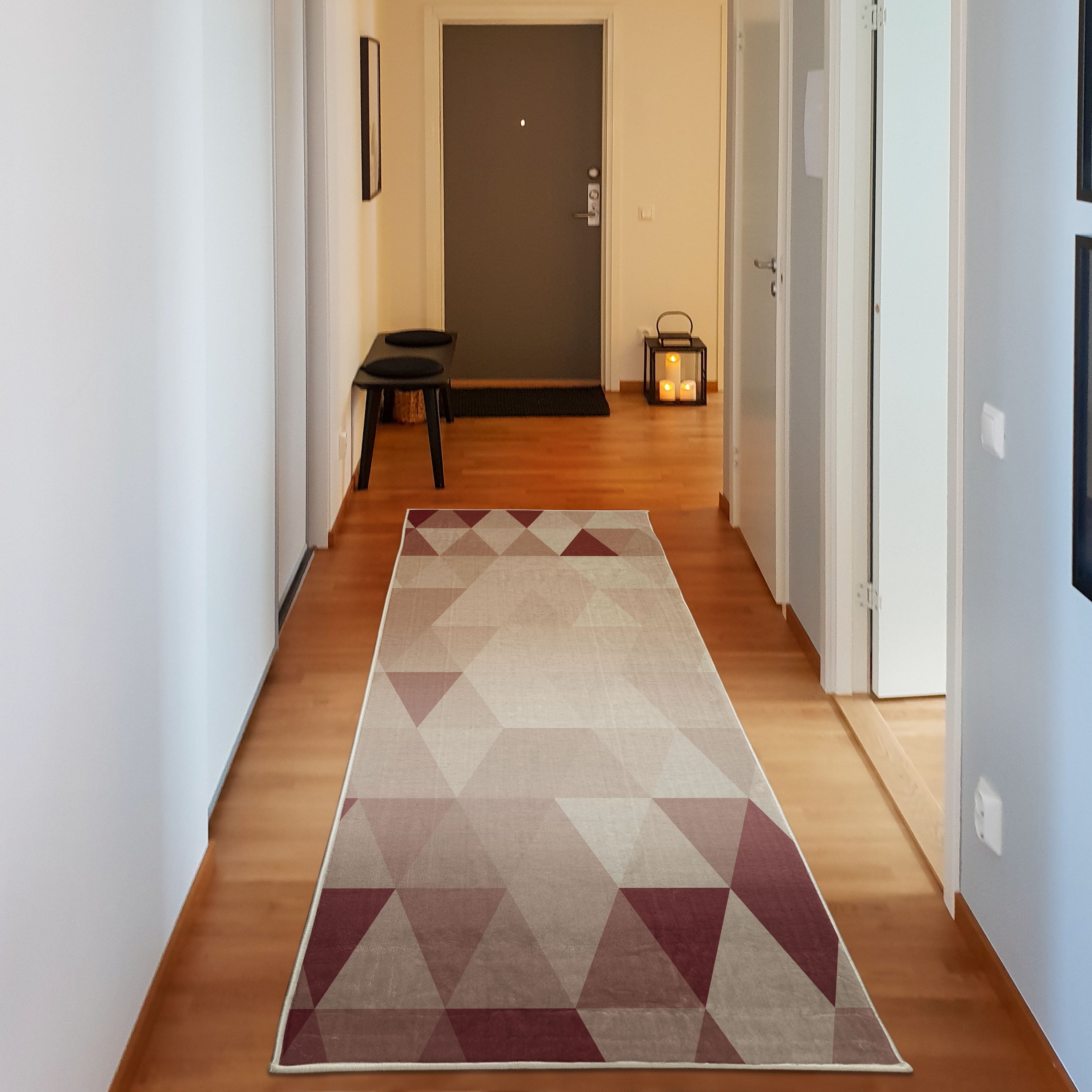 Geometric Decorative Rug, Triangle Mosaic Shapes Patterns with Abstract ...