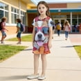 BZSMCE Short Sleeve dress Dress Casual Cotton Dresses-Dog Head Maple ...