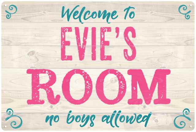 EVIE'S Room Kids Bedroom Sign 8x12 Metal Sign 208120089349 - Walmart.com