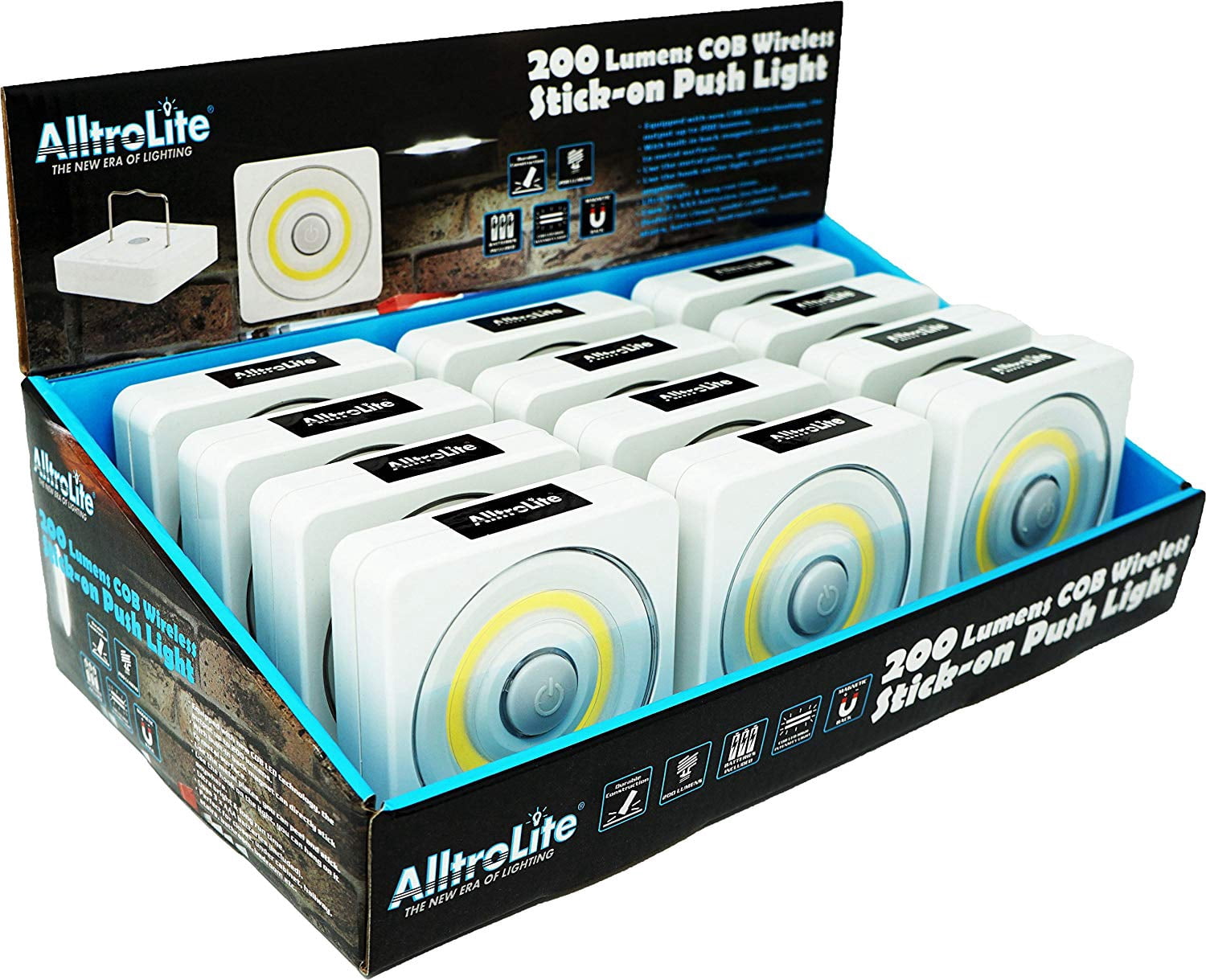 [12-Pack] TAP Light, Cordless Battery-Powered LED Night Light, Stick ...