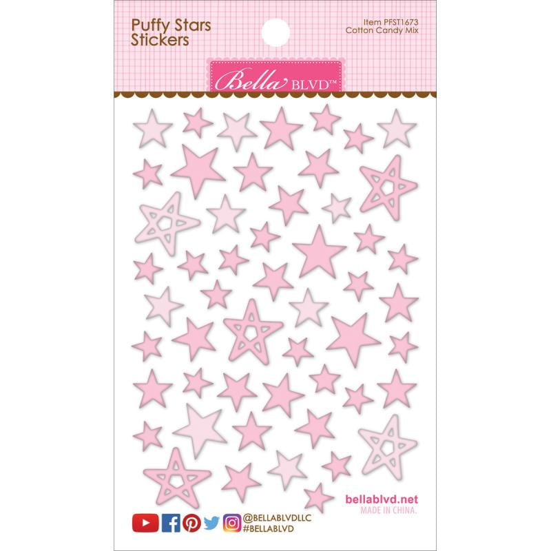 Puffy Star Stickers - Cotton Candy Mix - Walmart.com - Walmart.com