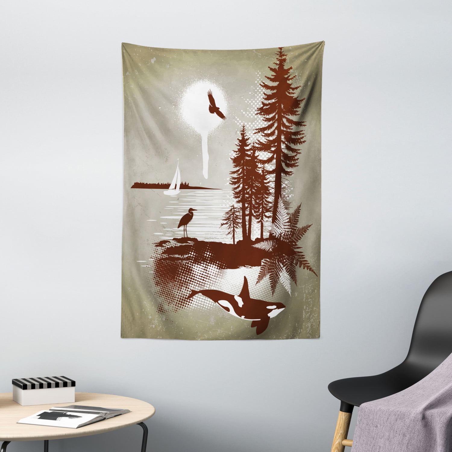 Nautical Tapestry, Detailed Complex West Coast Scenery Graffiti Style ...
