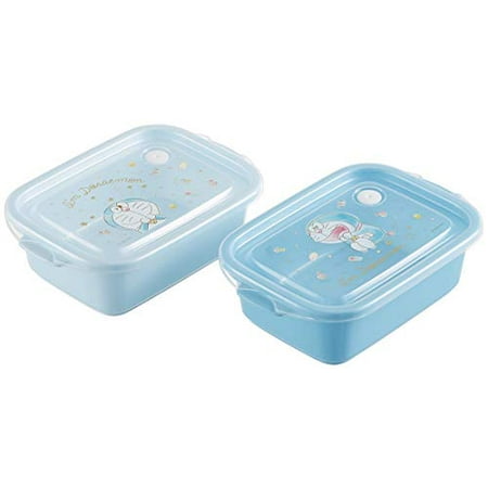 Skater Seal Container Silver Ion Ag + Antibacterial 500ml 2 Pieces Doraemon Kirakira Pastel ...