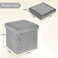 Folding Storage Ottoman Cube Velvet Tufted Space-Saving Toy Box Foot ...