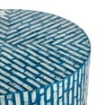 CC Home Furnishings Geometric Capiz Shell Inlay Accent Stool - 19.5 ...