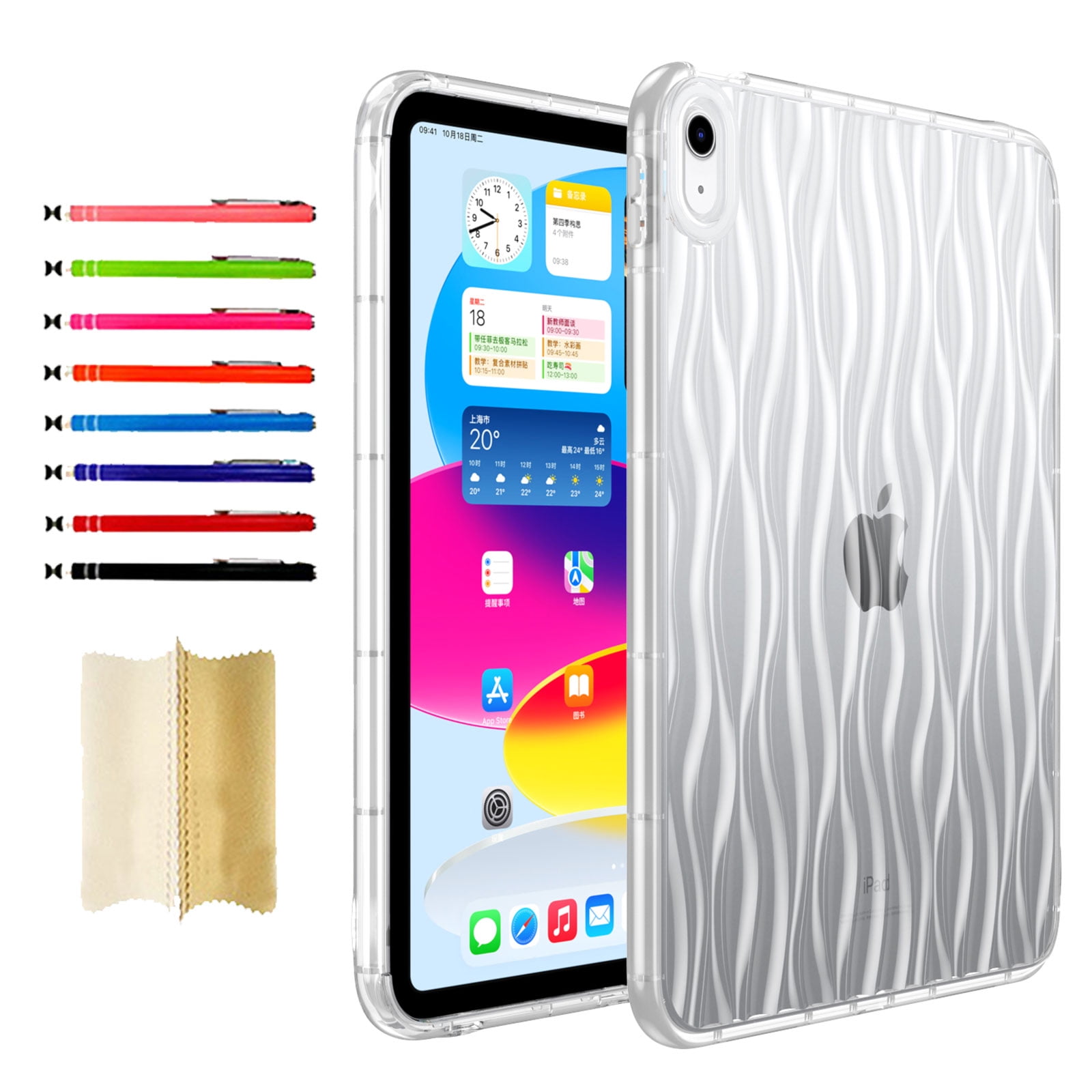 Clear Tablet Case for iPad Air 4th Generation 10.9" 2020, Water Ripples ...