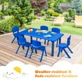 Topbuy 6-Piece Toddler Classroom School Stackable Chairs Set, Blue ...