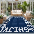 Bold Alphabet Washable Area Rug 3 x 5 ft Modern Nautical Letters Dark ...