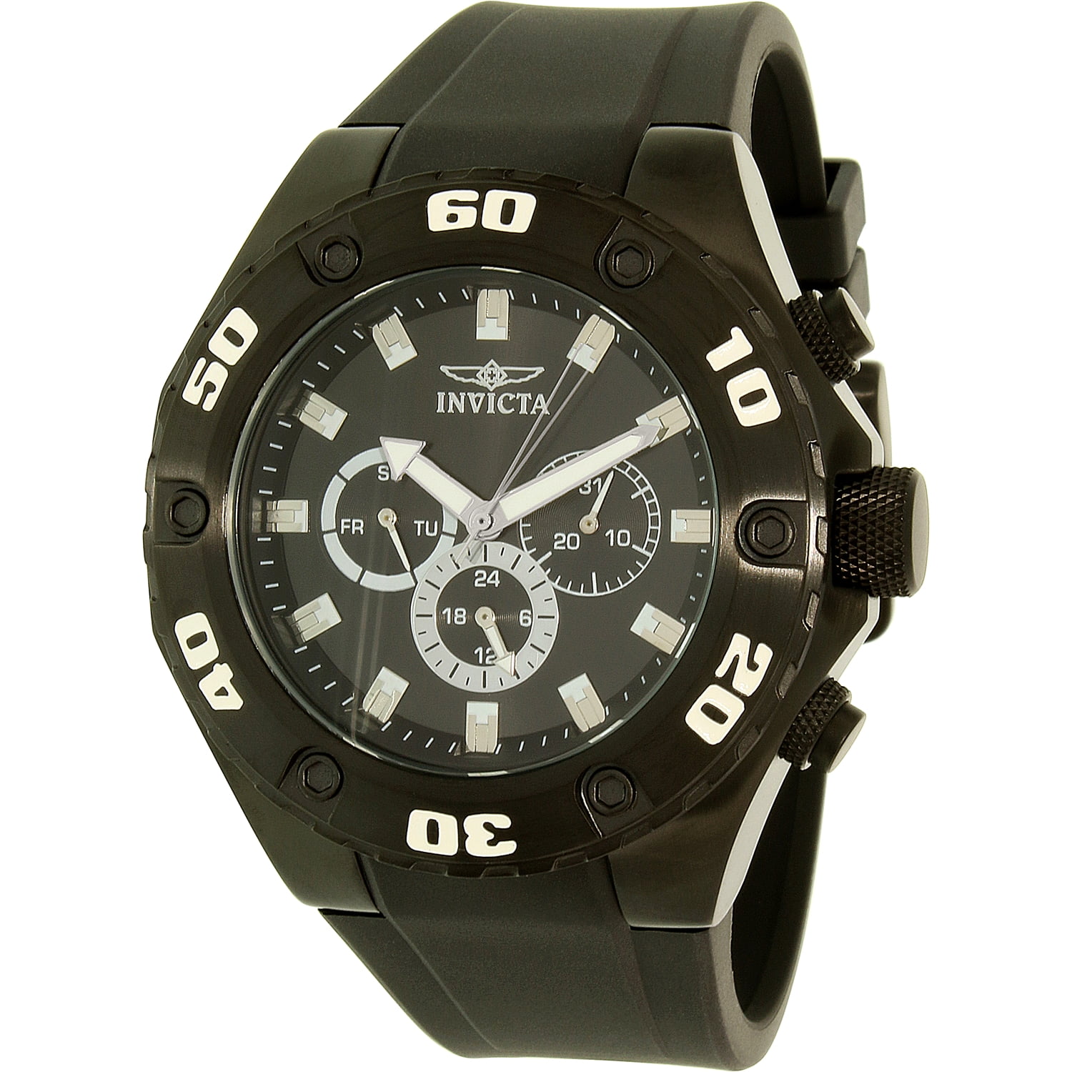 Men's 21459 Specialty Analog Display Swiss Quartz Black Watch - Walmart.com