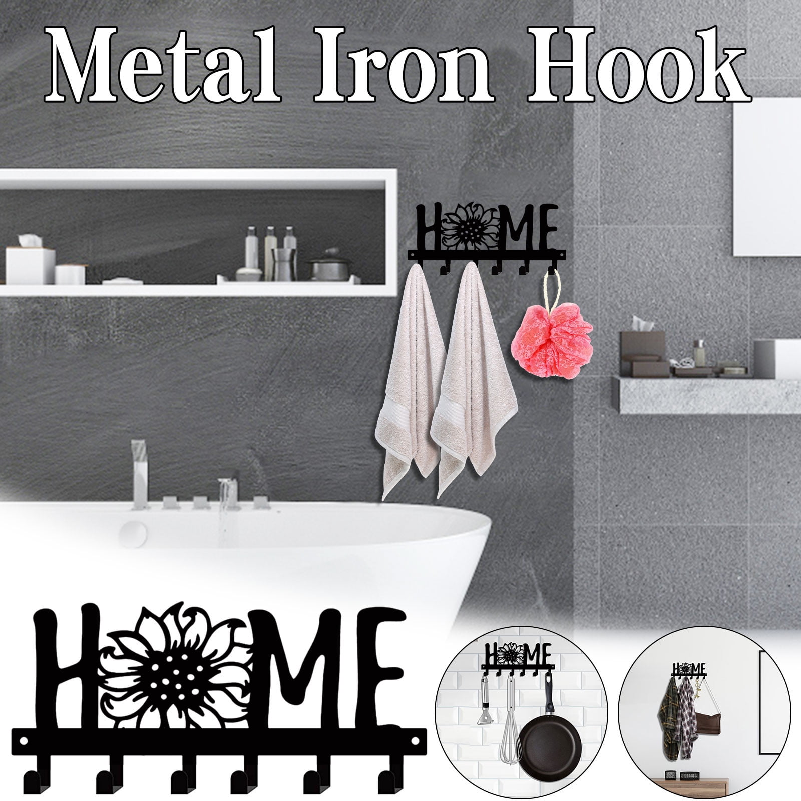 Click here for Violete Metal Key Chain Holder Sunflower Wall Hook... prices