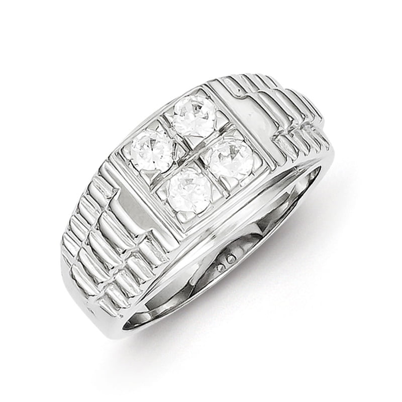 Kevin Jewelers - Sterling Silver Men's CZ Ring - Walmart.com - Walmart.com