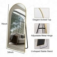 BEAUTYPEAK 76"x34" Oversized Arched Metal Framed Standing Mirrors, Gold ...