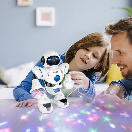 Children's Electric Dance Robot Toy - LED Colorful Light Music Walking ...