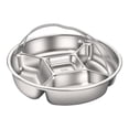 304 Stainless Steel 5 Compartment Divided Serving Tray Round Meal Prep ...
