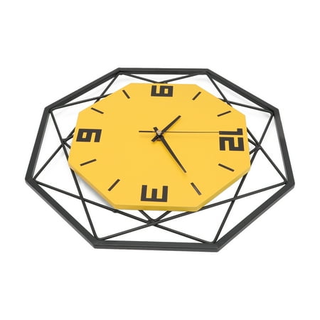 Small Wall Clock, Polygon Design Clear Scale Silent Movement Modern ...