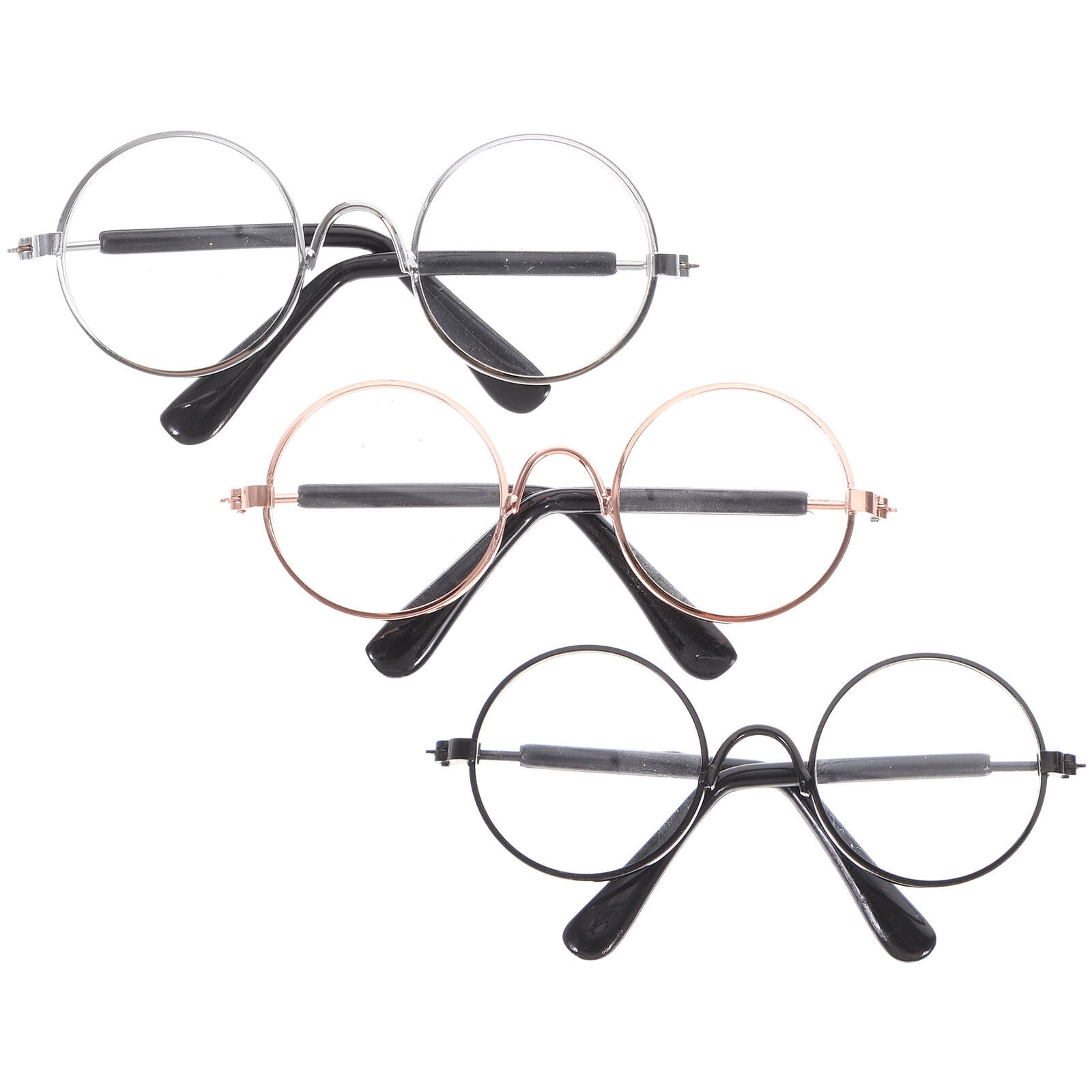 3pcs Decorative Doll Glasses Adorable Figure Doll Eyeglasses Miniature Eyeglass Props