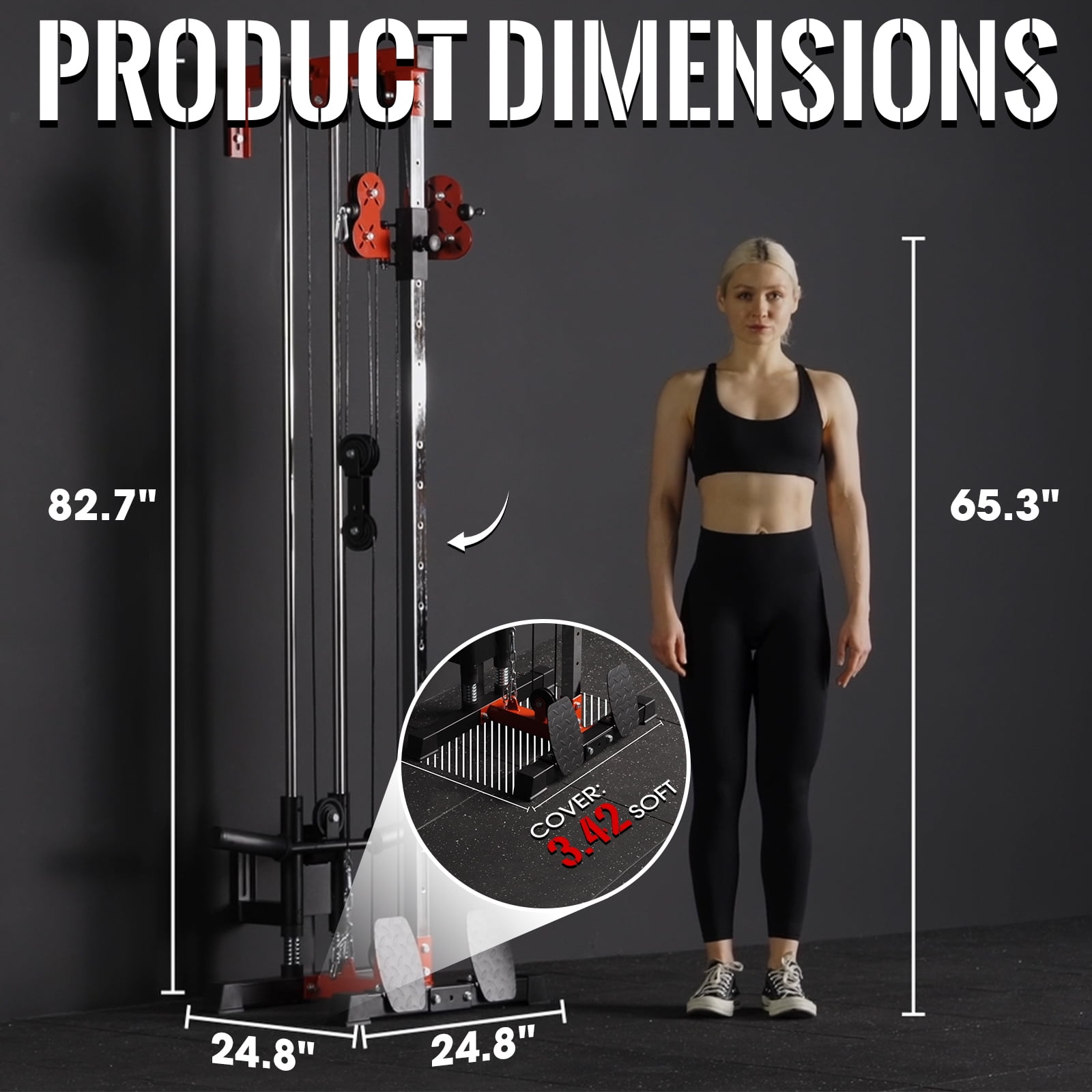 Mikolo Cable Crossover Machine Home Gym with 18 Positions Dual Pulley ...