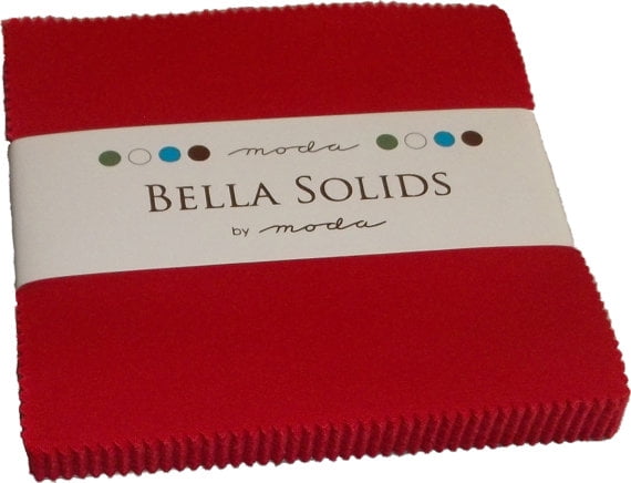 Bella Solids Red Moda Charm Pack; 42 - 5" Precut Fabric Quilt Squares ...