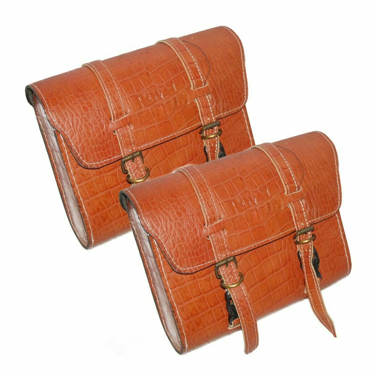 For Royal Enfield Tan Leather Side Saddle pannier Bag Set - Walmart.com
