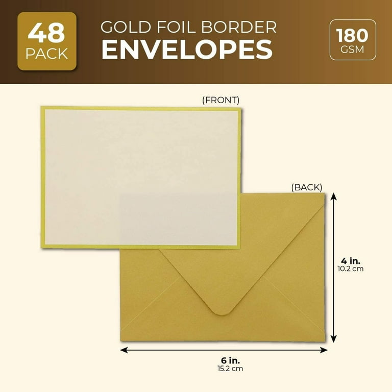 Gold Blank Invitations And Envelopes