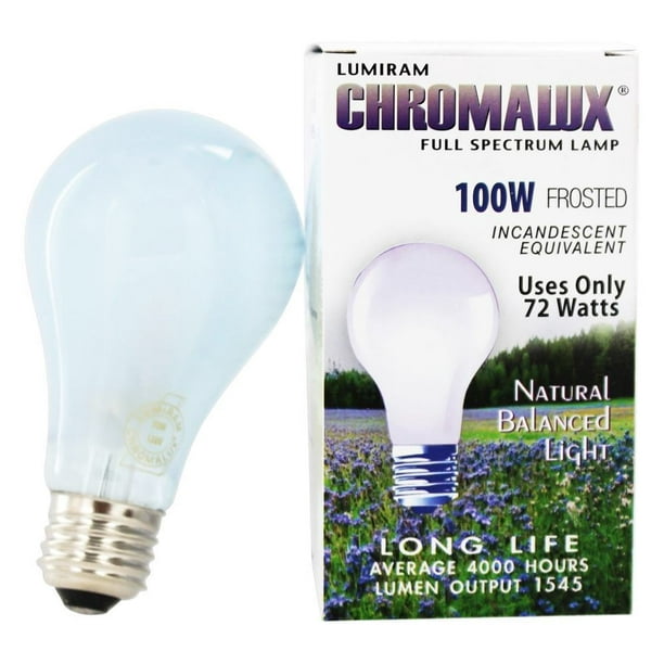Lumiram - Chromalux A21 100W Frosted Light Bulb Full Spectrum Lamp ...