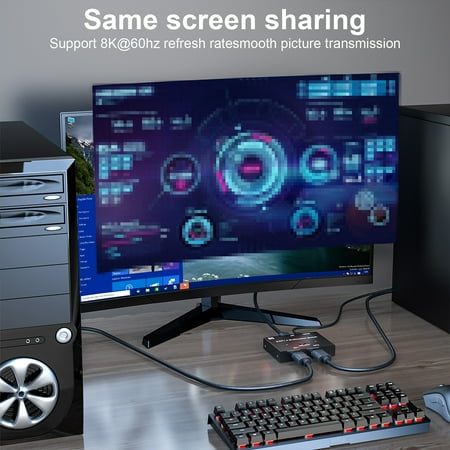 Home Computer 2-in-1-out DP Switcher Fast Home Office Speed USB Powered ...