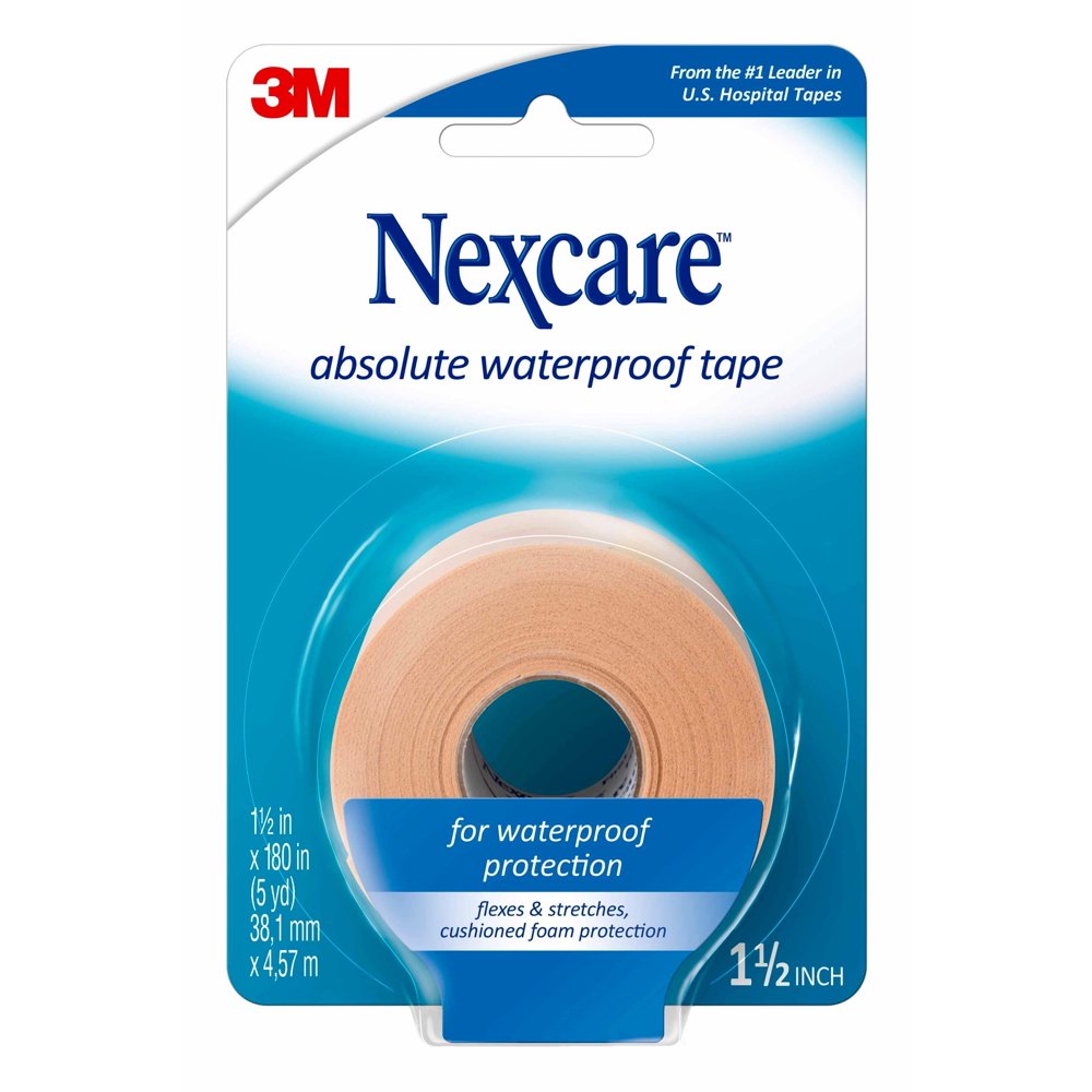 Nexcare Absolute Waterproof First Aid Tape, 1.5 in x 5 yds - Walmart ...