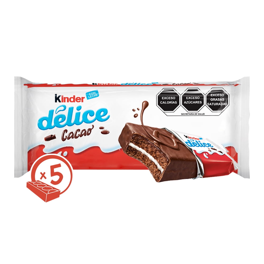 Pastelito Kinder Délice cacao con 5 pzas de 39 g c/u | Walmart en línea