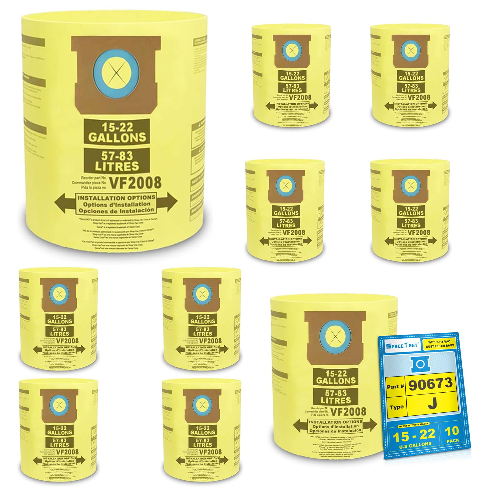 Click here for Spacetent 10 Pack Shop Vac 90673 Filter Bags Compa... prices