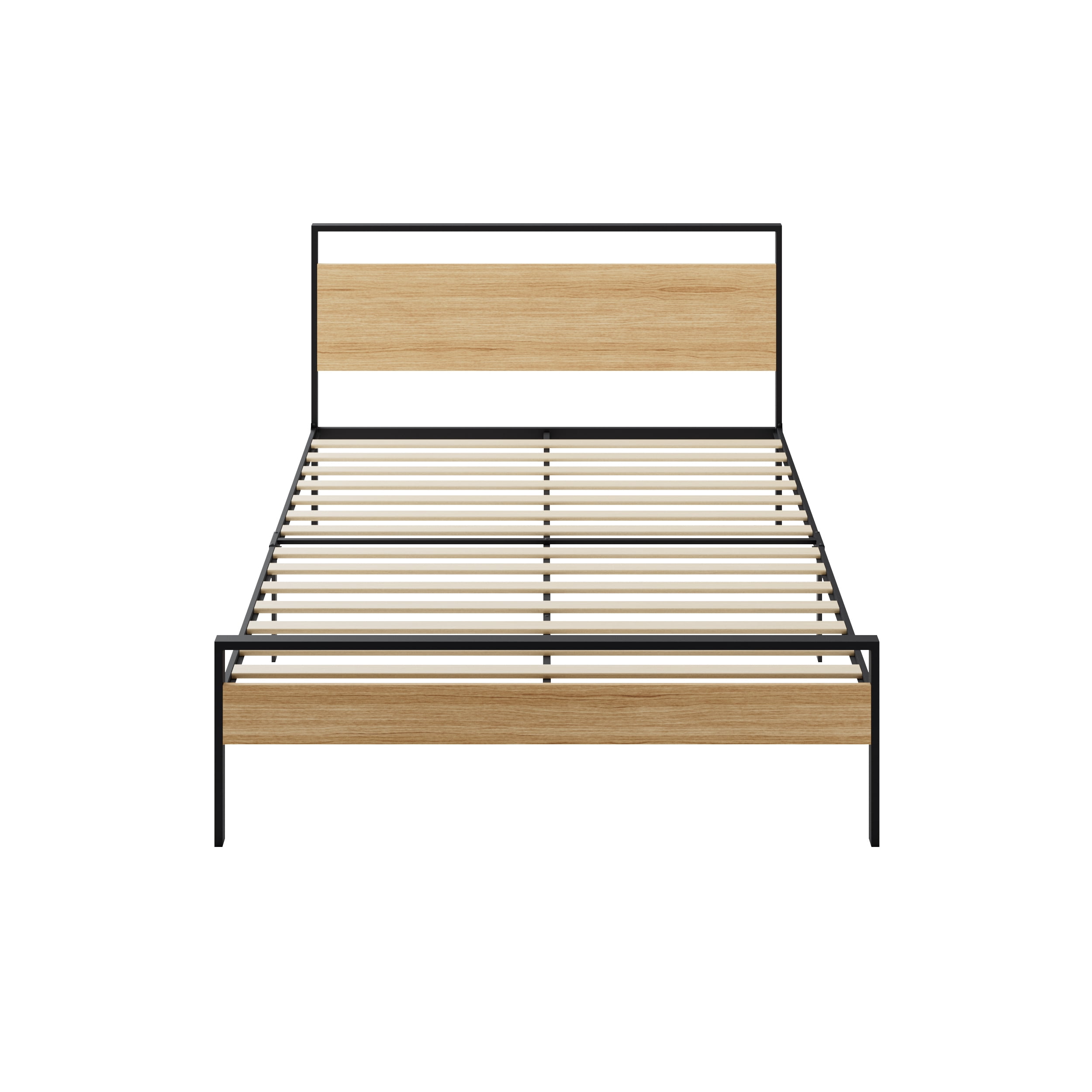 Rest Haven Ashland Metal and Wood Platform Bed Queen Natural Walmart