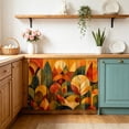 Abstract Forest Cabinet Curtains for Kitchen 28"Wx35"L, Boho Fall ...
