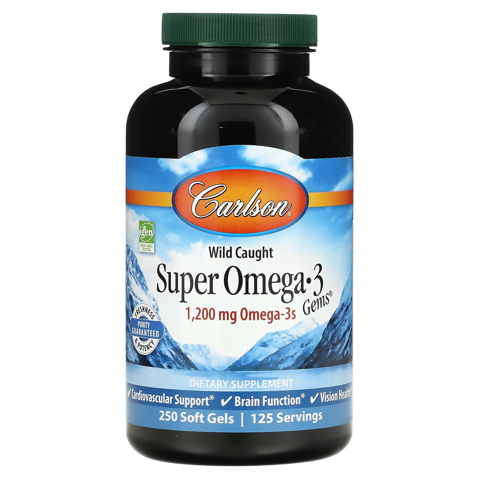 Carlson Wild Caught Super Omega-3 Gems, 1200 mg, 250 Soft Gels ...
