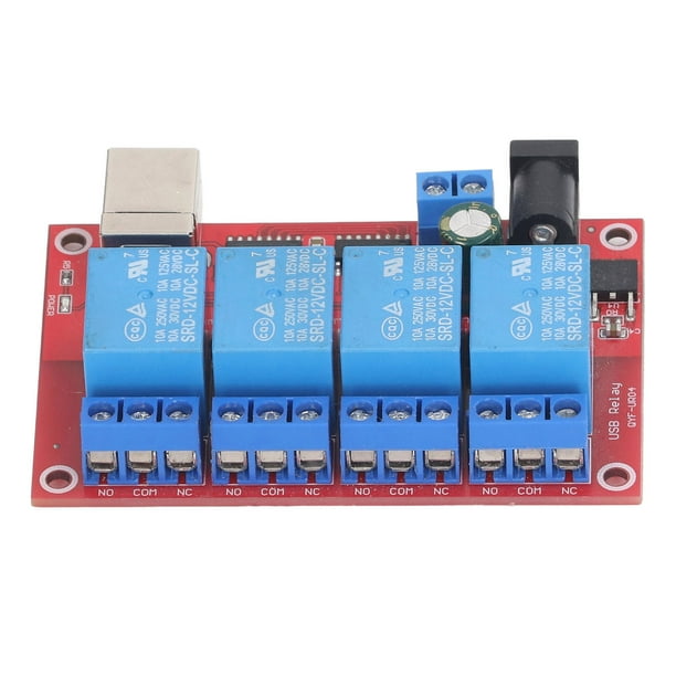 DC Relay Control Board,4 Channel Relay Module Relay Control Module USB ...