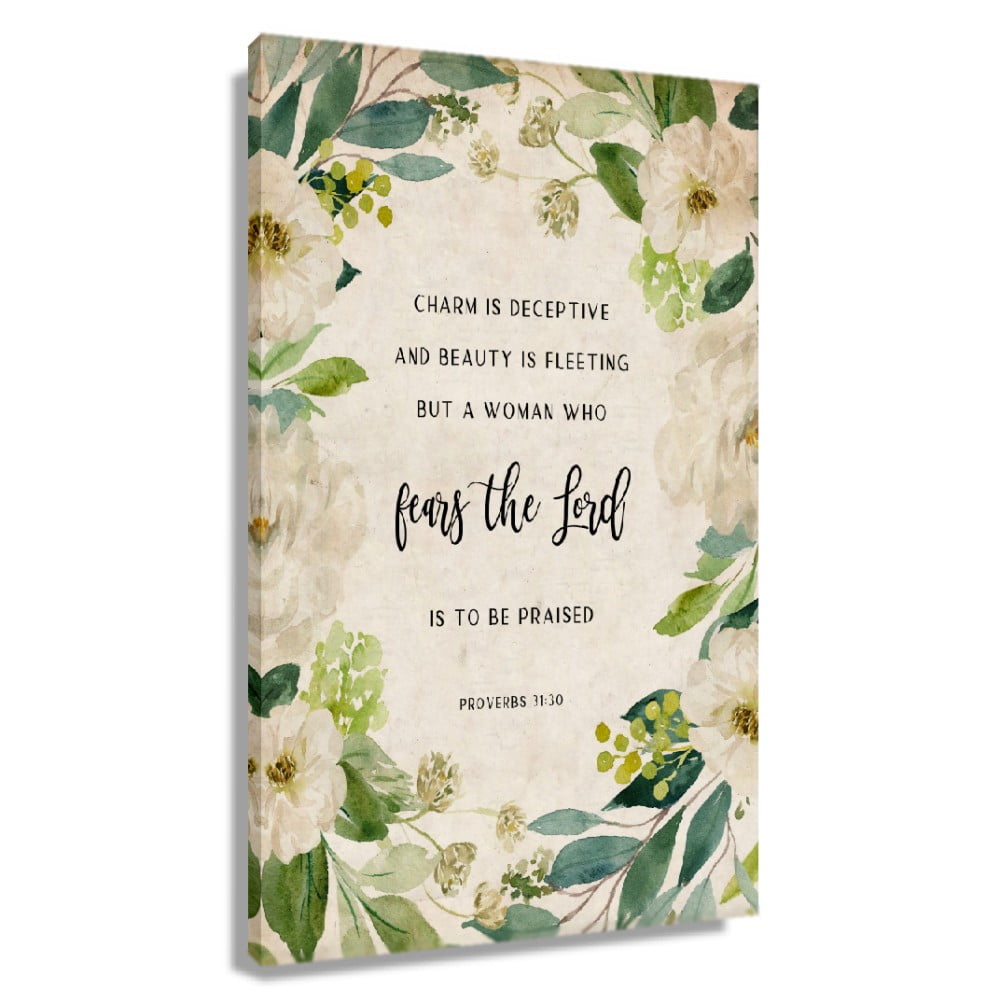 Flower Wall Art Proverbs 31 30 Wall Art Bible Verse Poster Decorations ...