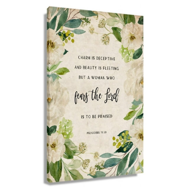 Flower Wall Art Proverbs 31 30 Wall Art Bible Verse Poster Decorations ...