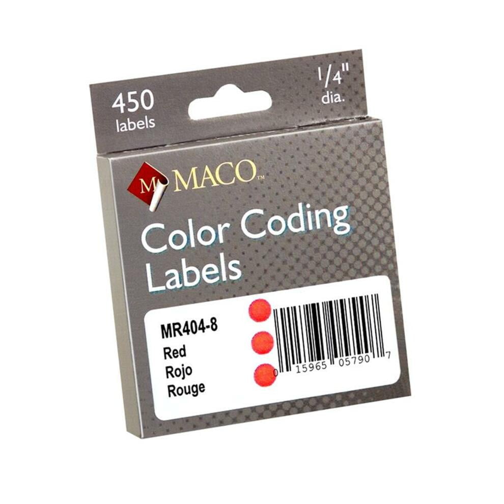 Maco 1/4" Permanent Adhesive Color Coding Labels - Walmart.com