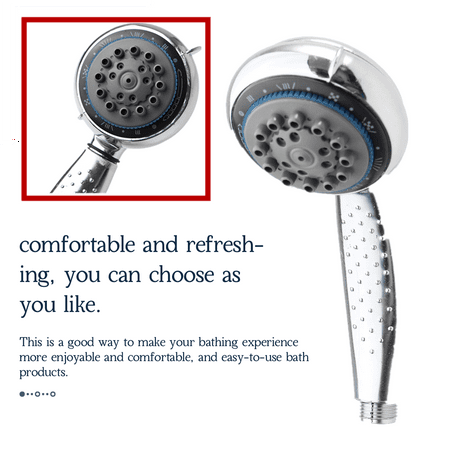 Shower Head 7-in-1 Water Saving Showerhead Splash Guard Rubber Nozzle ...