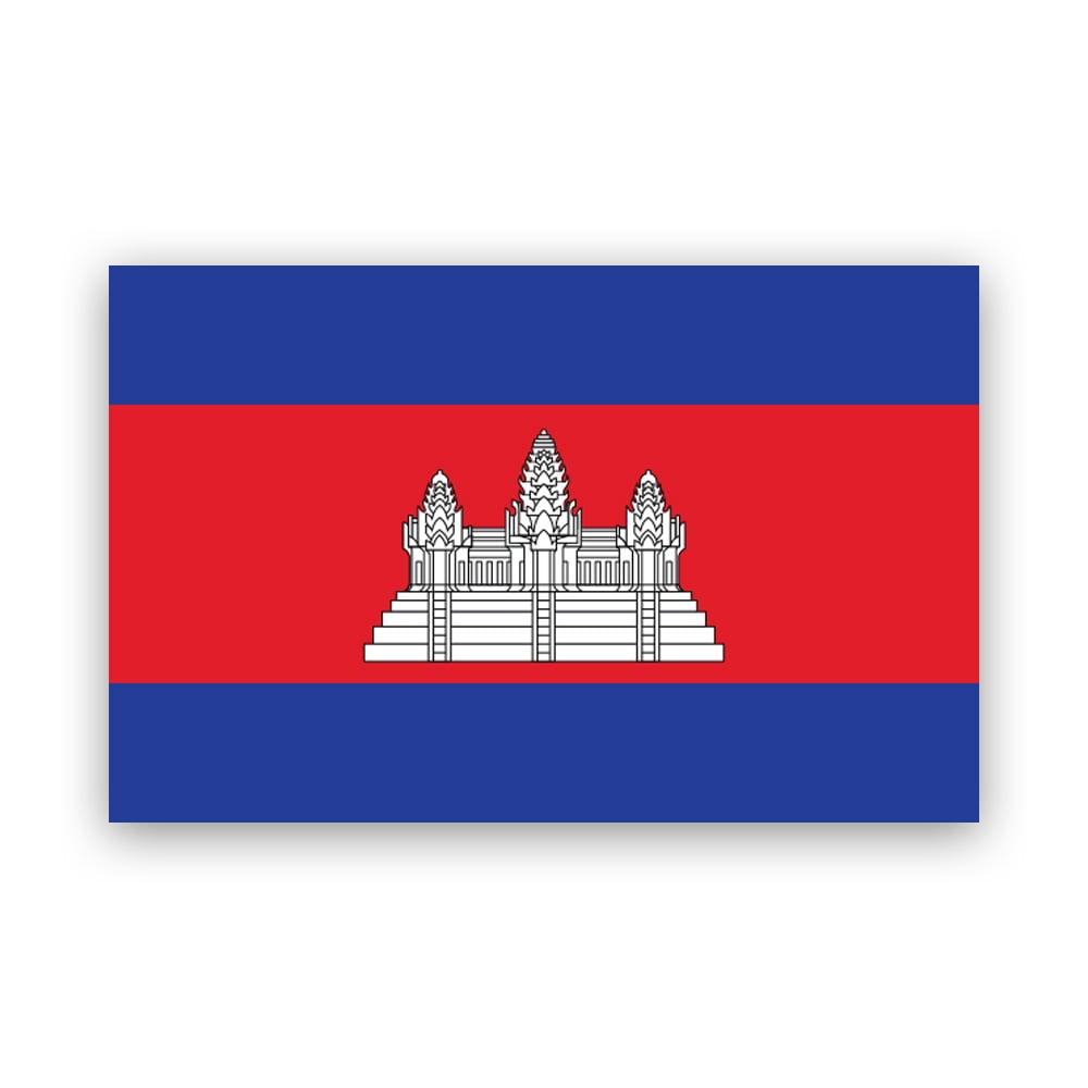 Cambodian Flag Sticker Decal - Self Adhesive Vinyl - Weatherproof ...