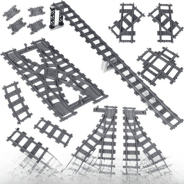 Bloques de construcción de trenes Bifurcación de vías Vía recta Vía ...