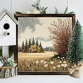 8x8 Inch Square Framed Wood Wall Art, Autumn Landscape Painting with ...
