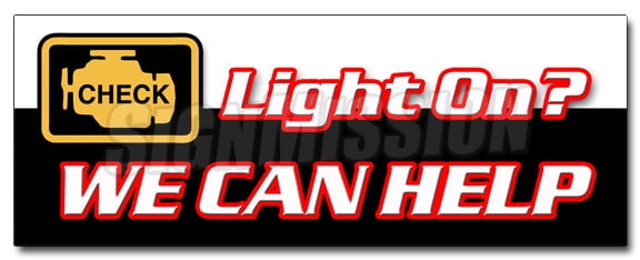12" CHECK ENGINE LIGHT DECAL sticker warning sensor repair maintenance ...