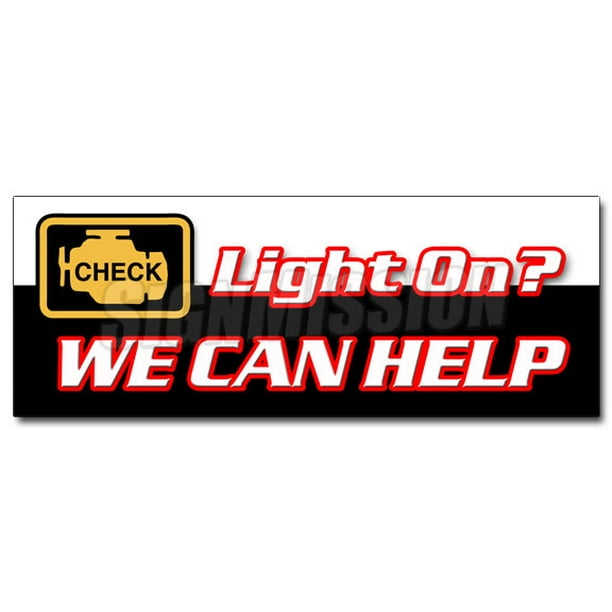 12" CHECK ENGINE LIGHT DECAL sticker warning sensor repair maintenance ...