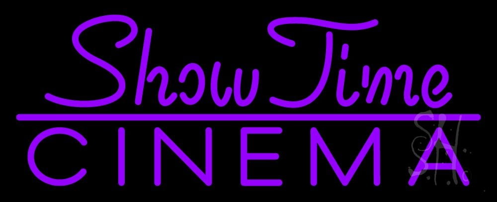 Showtime Cinema LED Neon Sign 10" Tall x 24" Wide - inches Black Square ...