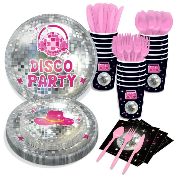 CC HOME Retro Disco Party Supplies Pack Discotheque Bling Silver Ball ...