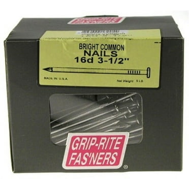 Grip-Rite 12d x 3-1/4 In. 9 ga Bright Common Nails (3050 Ct., 50 Lb ...