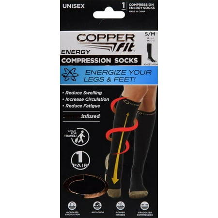 Copper Fit Energy Compression Socks, 1 pack, White, S/M – BrickSeek